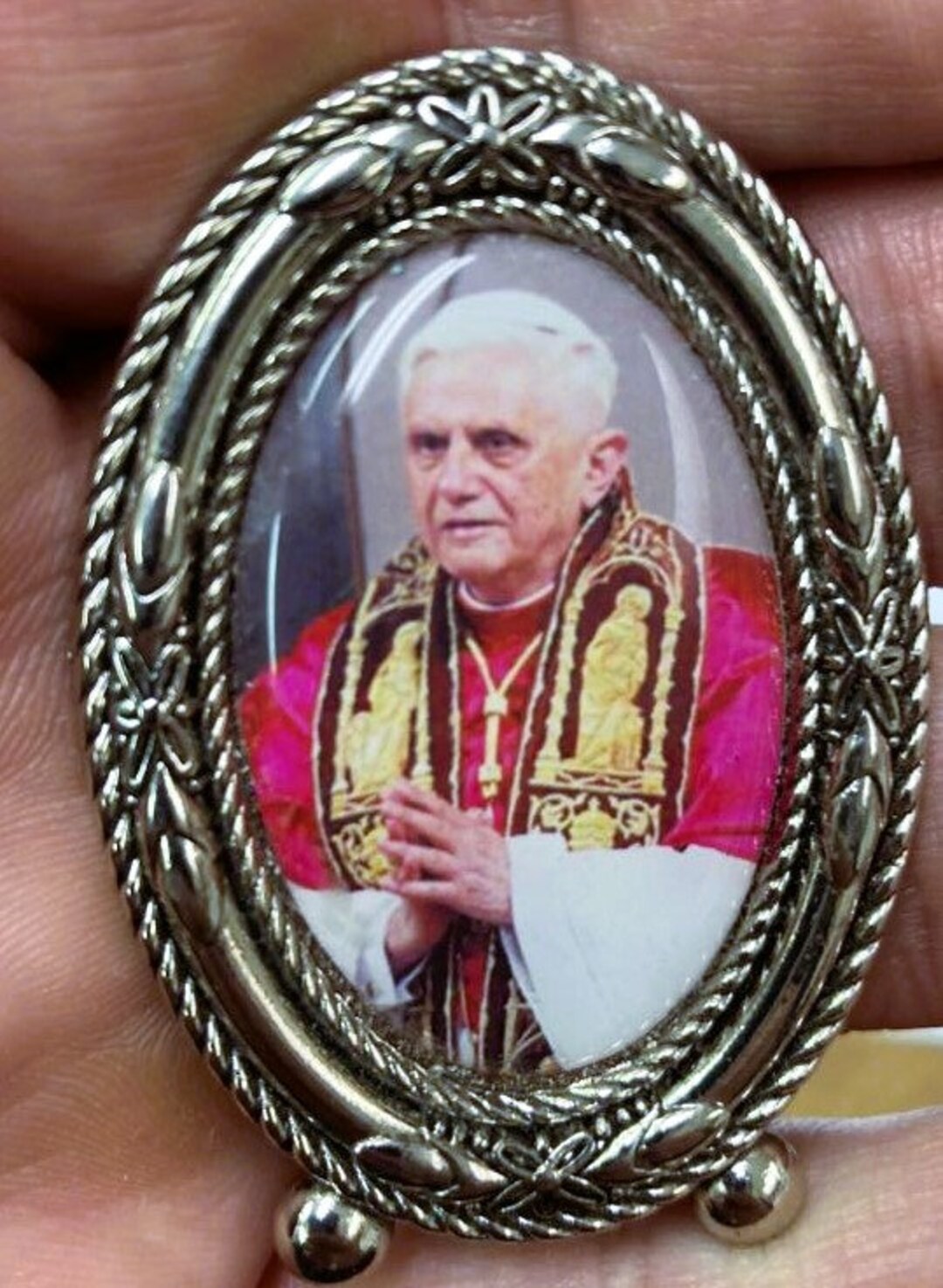 Mini Framed Pope Benedict Photo, Silver-tone, Collectible Catholic Gift ...