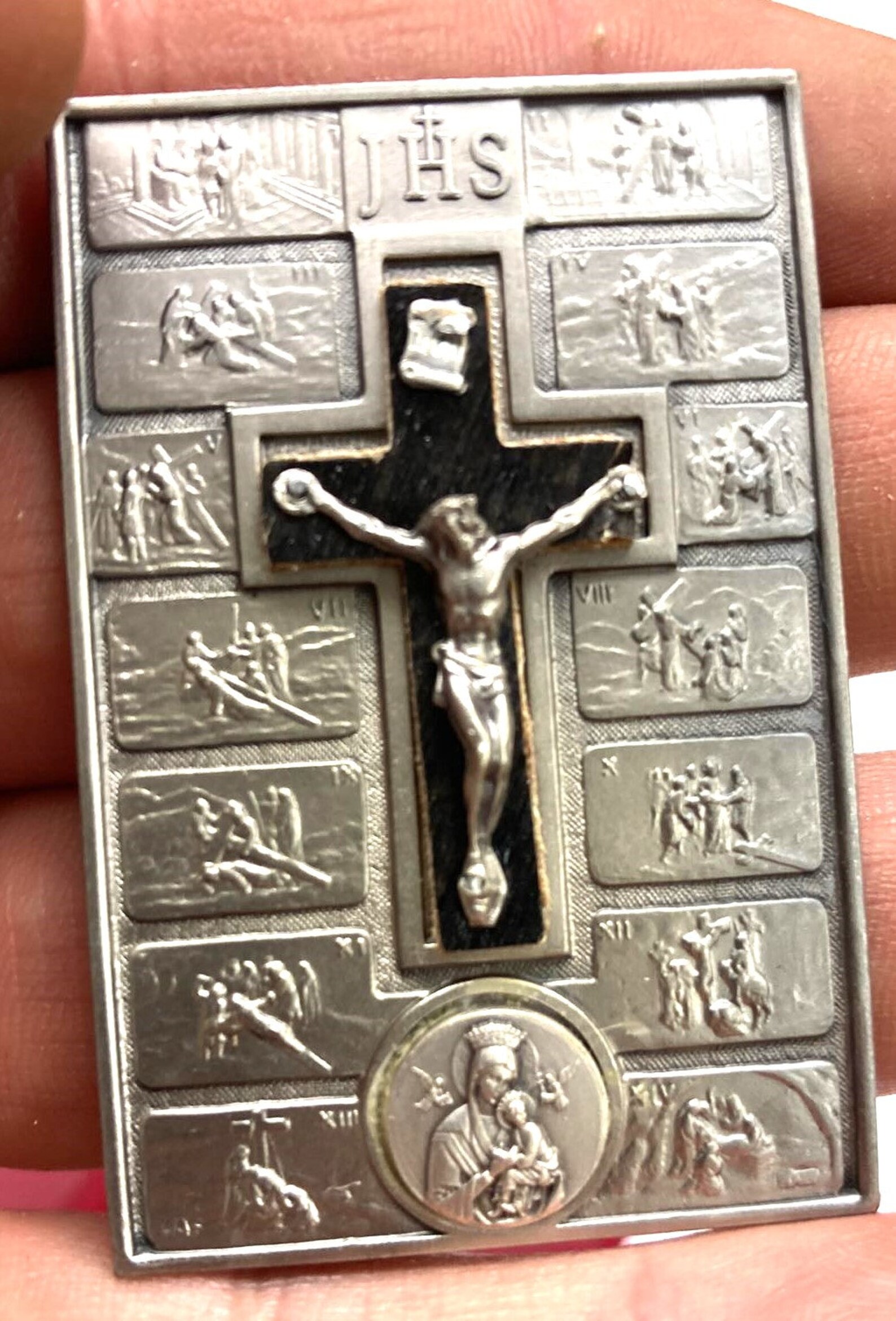 Catholic Wallet Information Card With Stations of the Cross Crucifix ...