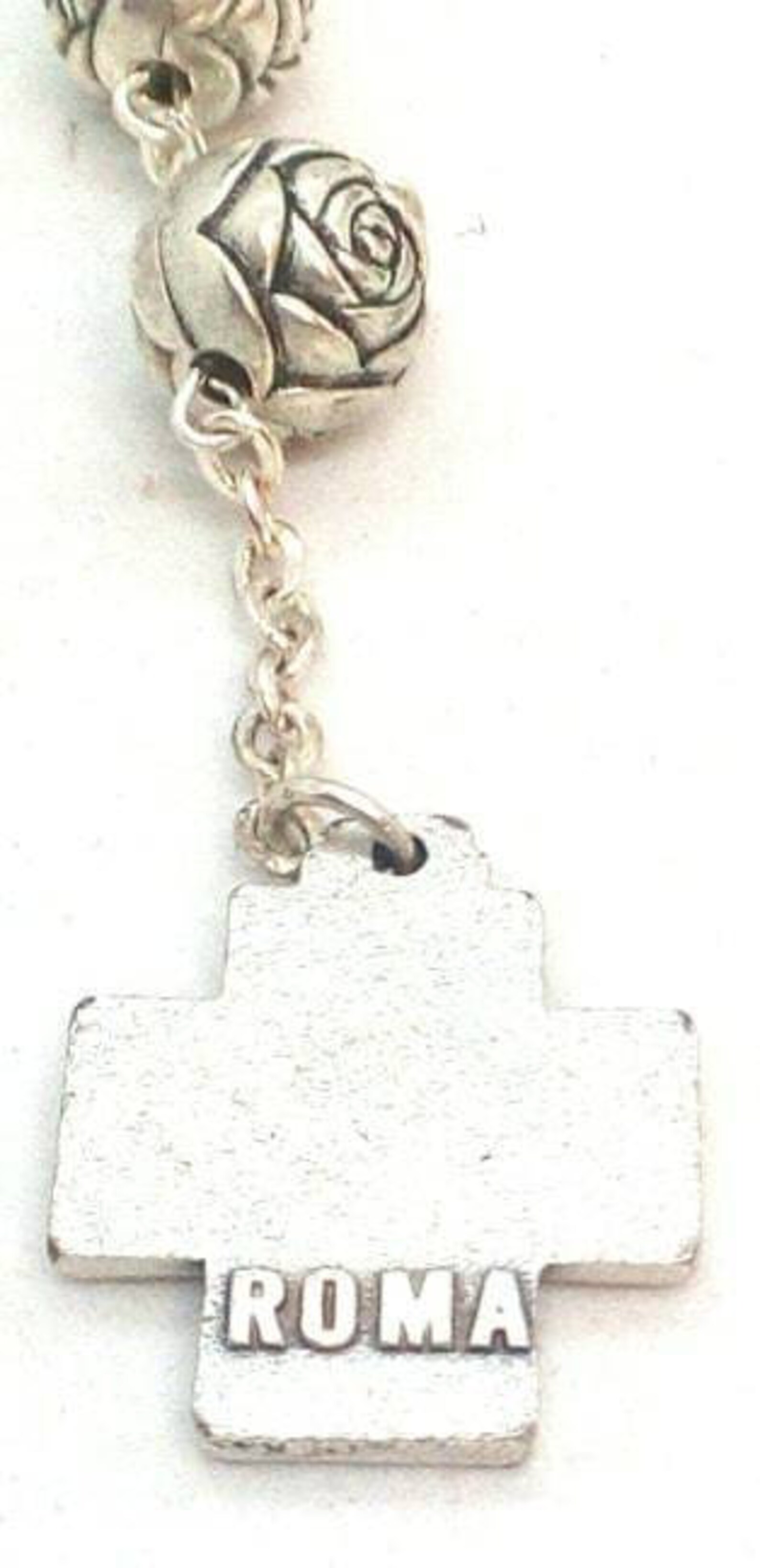 Silver-plated Rosebud Decade Rosary Bead Bracelet - Etsy