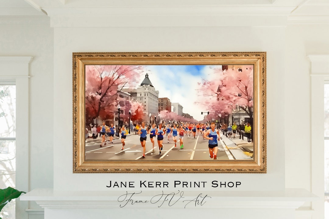 Painting of a Spring City Marathon Boston NYC Chicago Digital Art ...