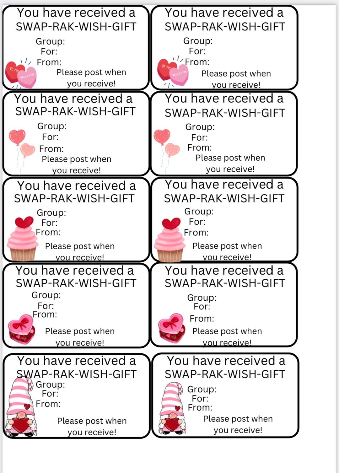 Valentine Happy Mail Inserts - Etsy