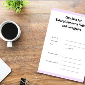 Printable Caregiver Daily Checklist, Memory Care, Dementia and ...