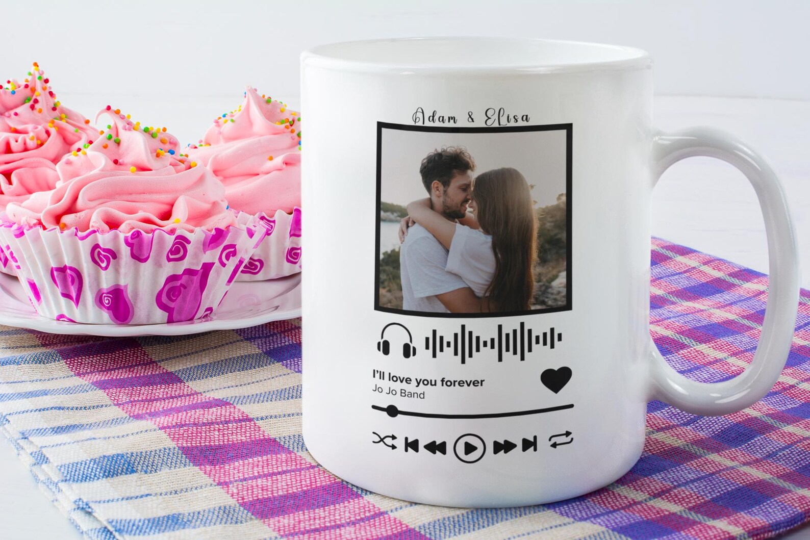 Music Player Personalised Mug Picture Song Saint Valentines, Music Fan ...
