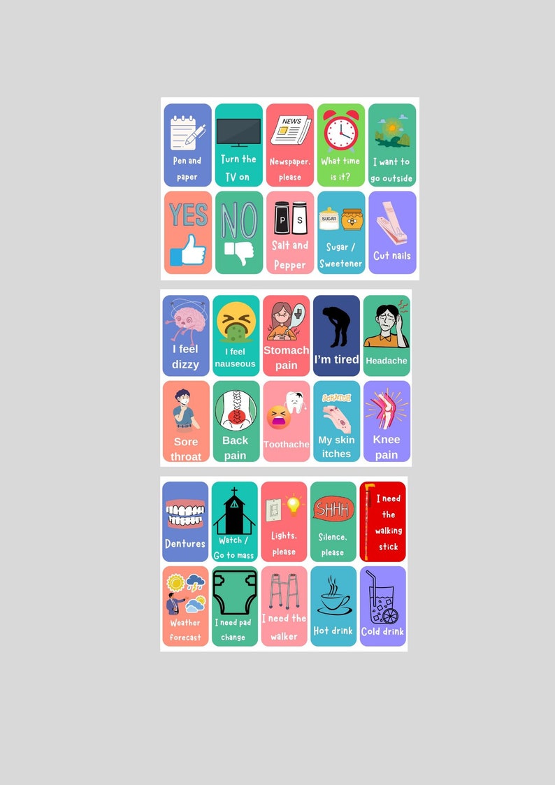 Printable Communication Flashcards for Elderly and Nonverbal ...