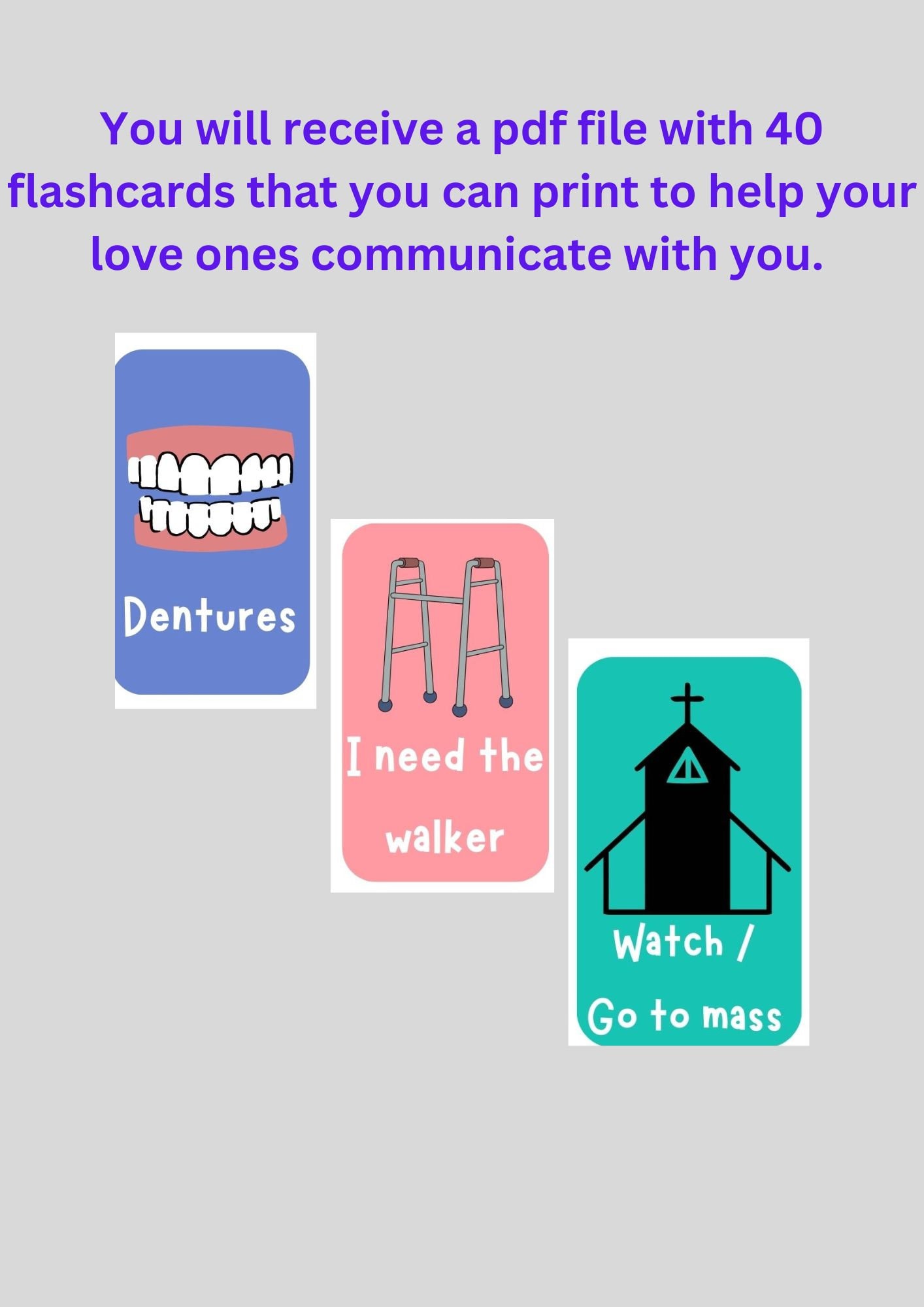 Printable Communication Flashcards for Elderly and Nonverbal ...