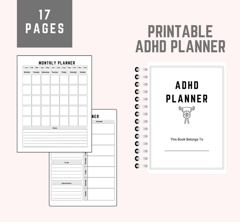 Printable ADHD Planner, Attention Deficit Hyperactivity Disorder ...