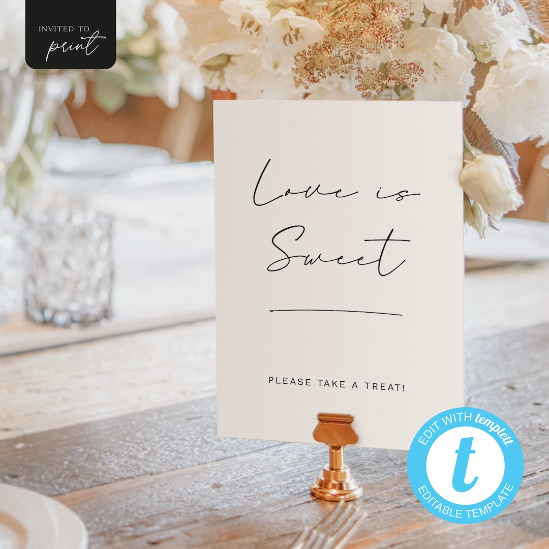 Simple Sweet Table Sign Template Editable Sweet Table Sign Printable ...