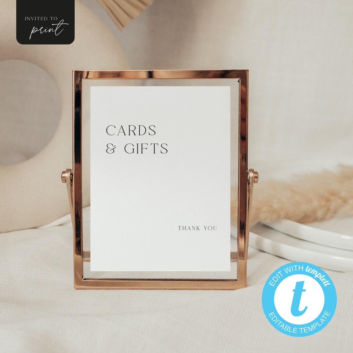 Minimal Gift Table Sign Template, Editable Gift Table Sign, Printable ...