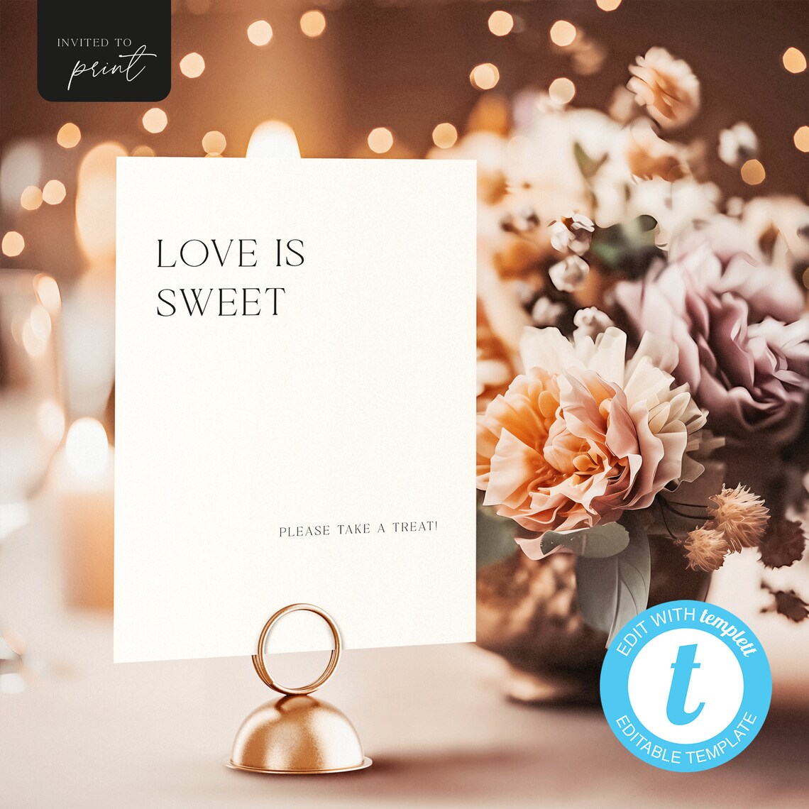 Minimal Sweet Table Sign Template Editable Sweet Table Sign Printable ...
