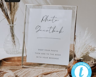 Photo Guest Book Wedding Sign Deckled Edge Paper - Etsy