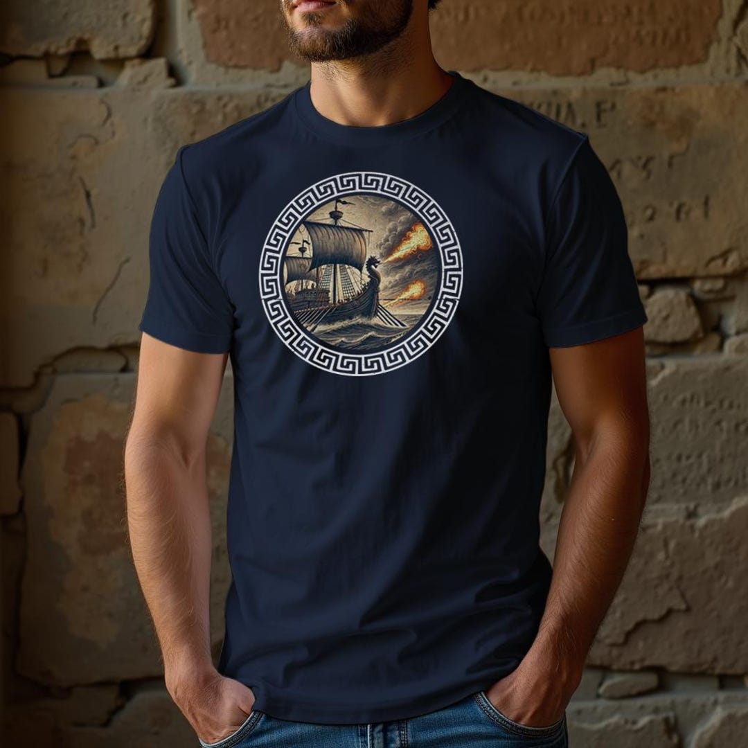 Greek Fire Shirt Byzantine Empire Gift for History Buff Fire Ship Sea ...