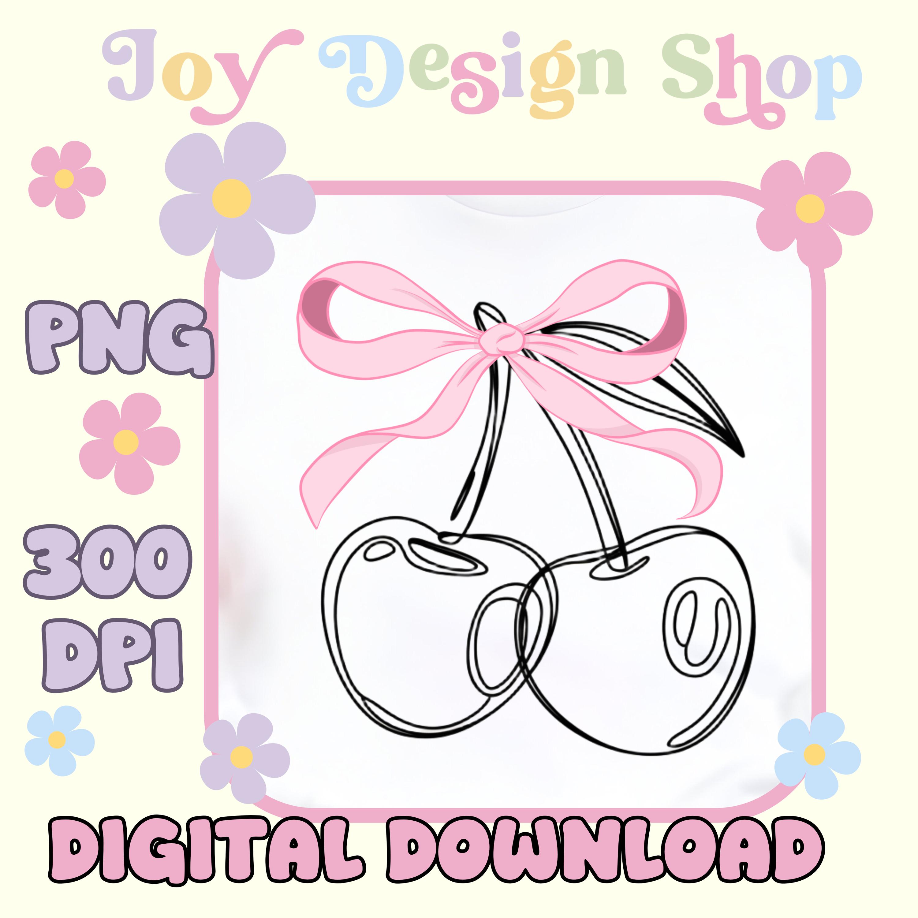 Artistic Cherry PNG Line Art, Hand Drawn Illustration, Clipart, Digital ...