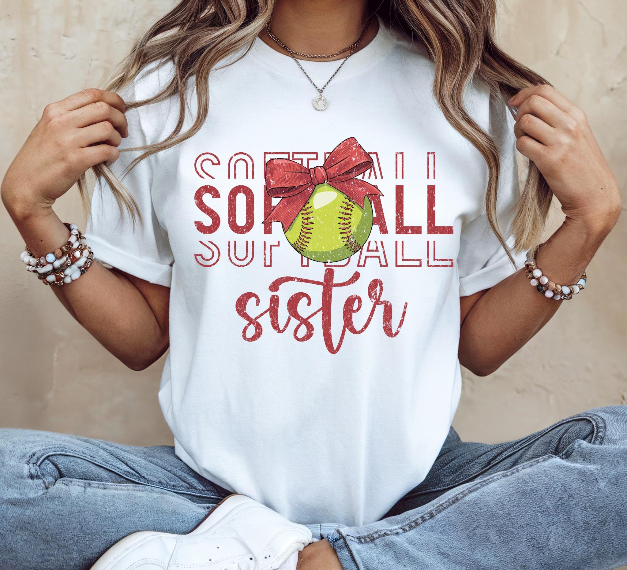 Softball Sister Distressed PNG, Sports Sister Design, Baseball Sister ...