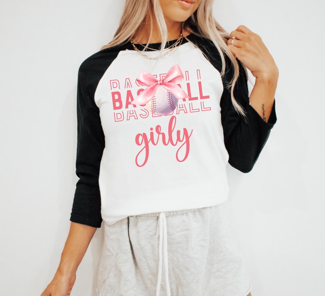 Baseball Girly Png,baseball Girly Pink Baseball Bow,digital Print ...