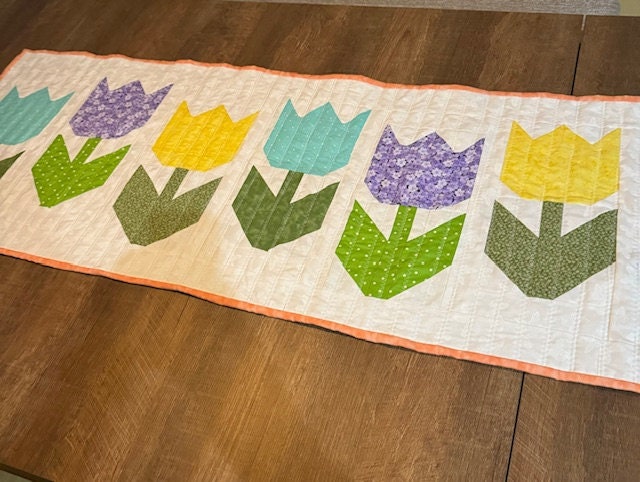 Quilted Handmade Tulip Table Runner - Etsy