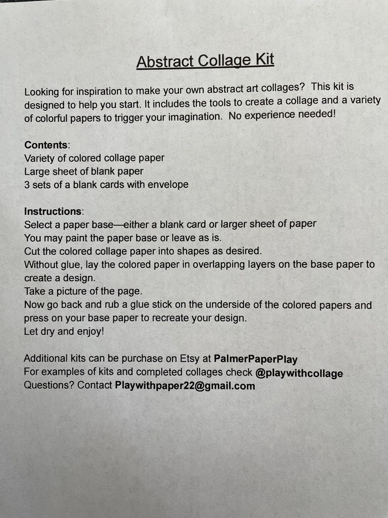 DIY Abstract Collage Kit - Etsy