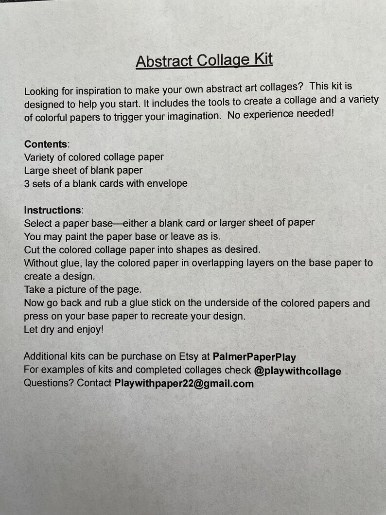 DIY Abstract Collage Kit - Etsy