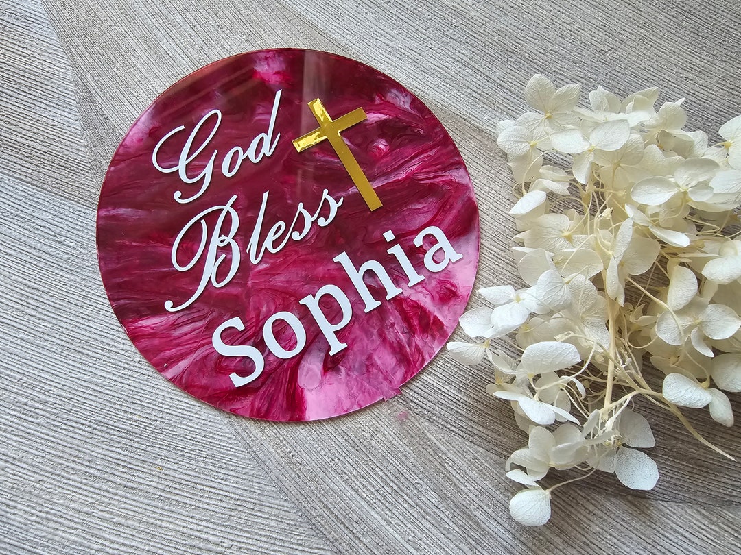 Baptism Cake Topper, God Bless Cake Topper, First Holy Communion Cake ...