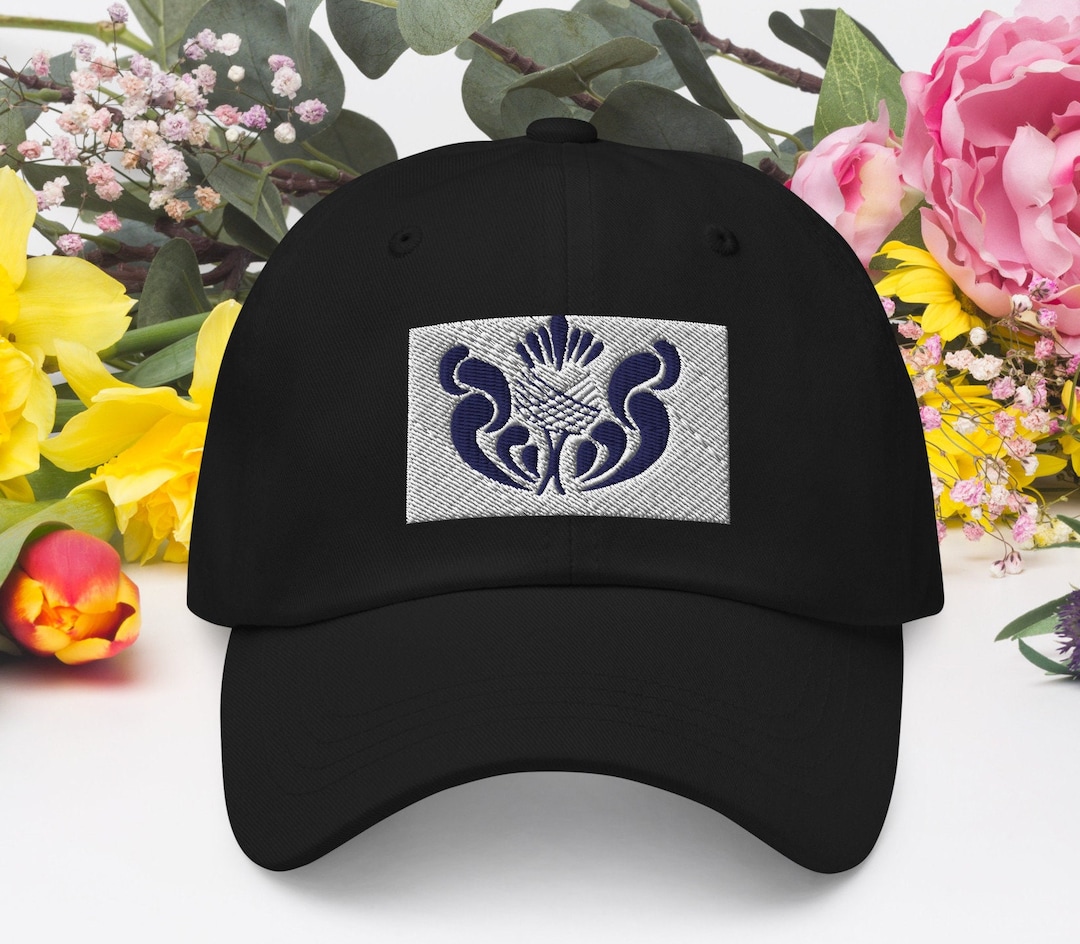 Embroidered Cotton Hat, Scottish Thistle, Scottish National Flower Hat ...
