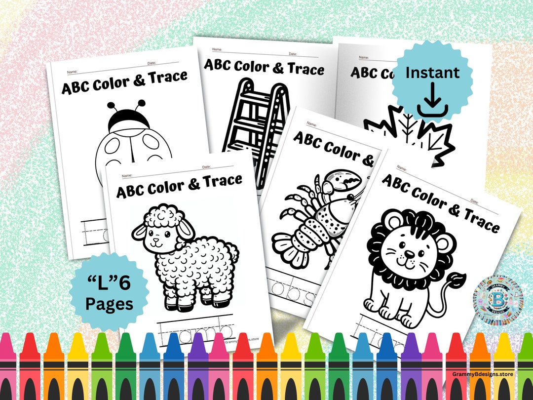 Preschool Printable ABC Color Trace Activity Pages, Instant Download ...