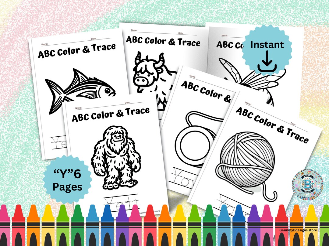Preschool Printable ABC Color Trace Activity Pages, Instant Download ...