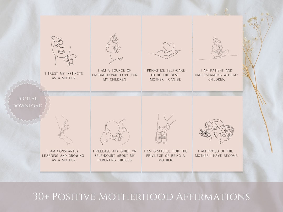 36 Printable Affirmation Cards for Mothers, Positive Affirmation Cards ...