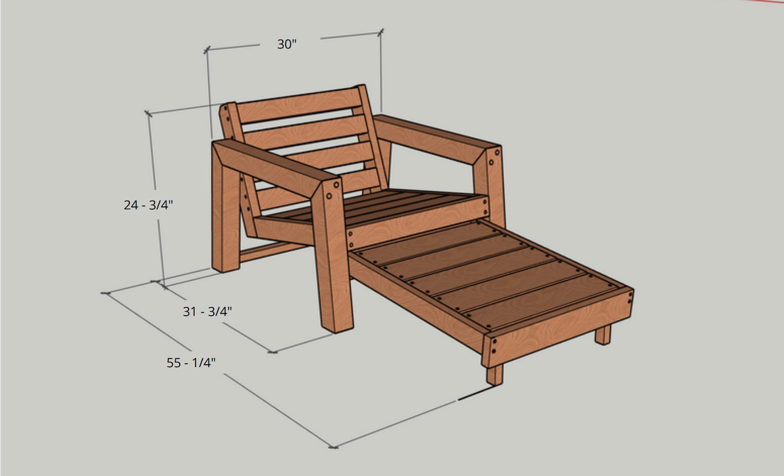 DIY Outdoor Lounge Chair Plans, Outdoor Furniture Build Plans ...