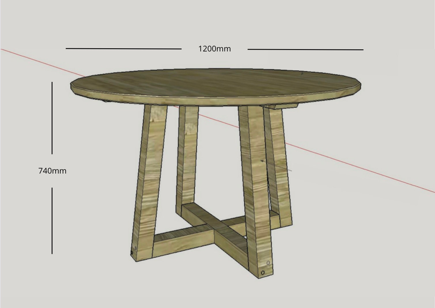 Round Dining Table, Build Plans, Woodworking Plans, Imperial and Metric ...