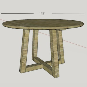 Round Dining Table Build Plans, Woodworking Plans, Imperial and Metric ...