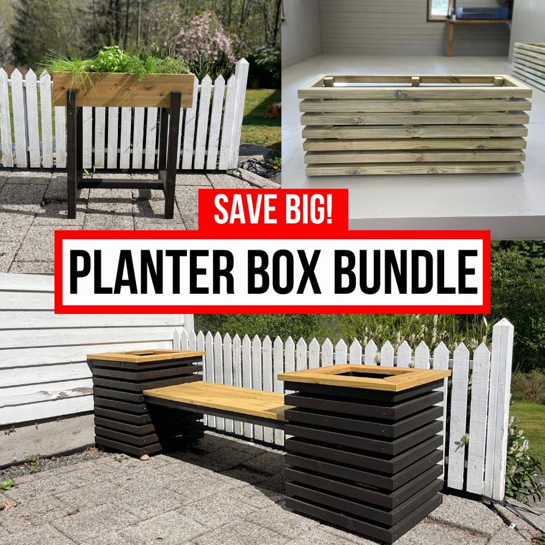 DIY Planter Box Plans BUNDLE, Planter Box, Woodworking Plans, Outdoor ...