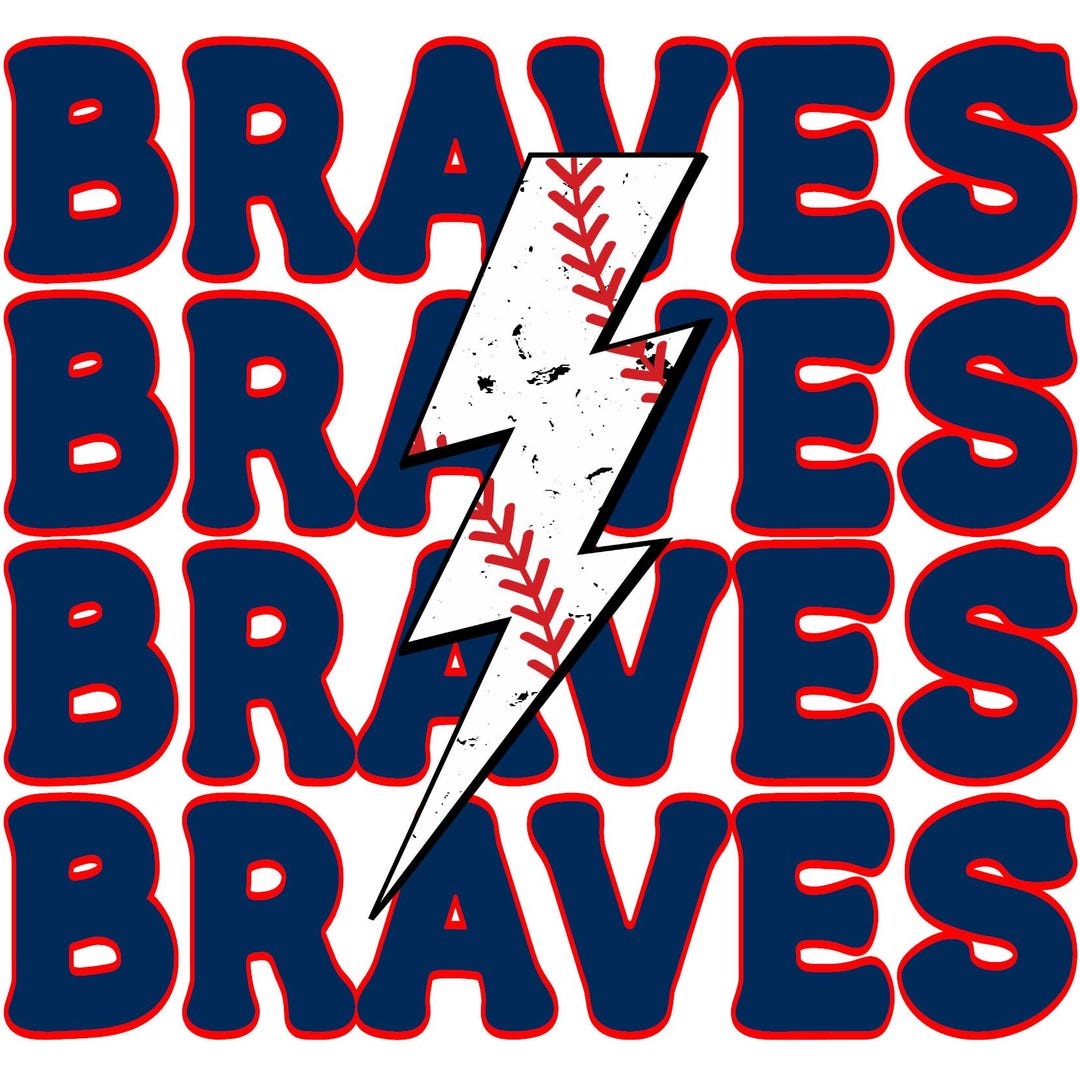 Braves Baseball Lightning Bolt 300 DPI PNG Digital File for Downloading ...