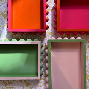 Pink Decorative Tray With Green Boarder - Etsy