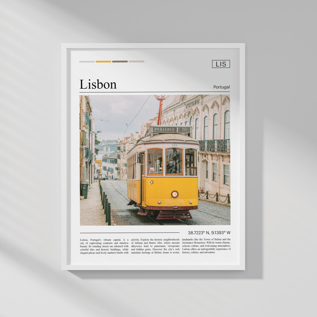 Lisbon Travel Poster, Lisbon Wall Art, Lisbon Heritage Art, Lisbon ...