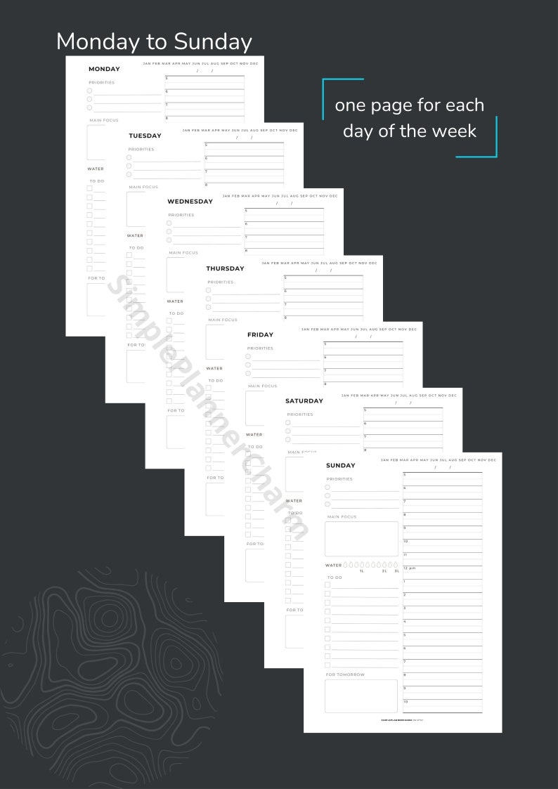 Structured, 7-day Planner, Daily Schedule, Printable Planner, A4 ...