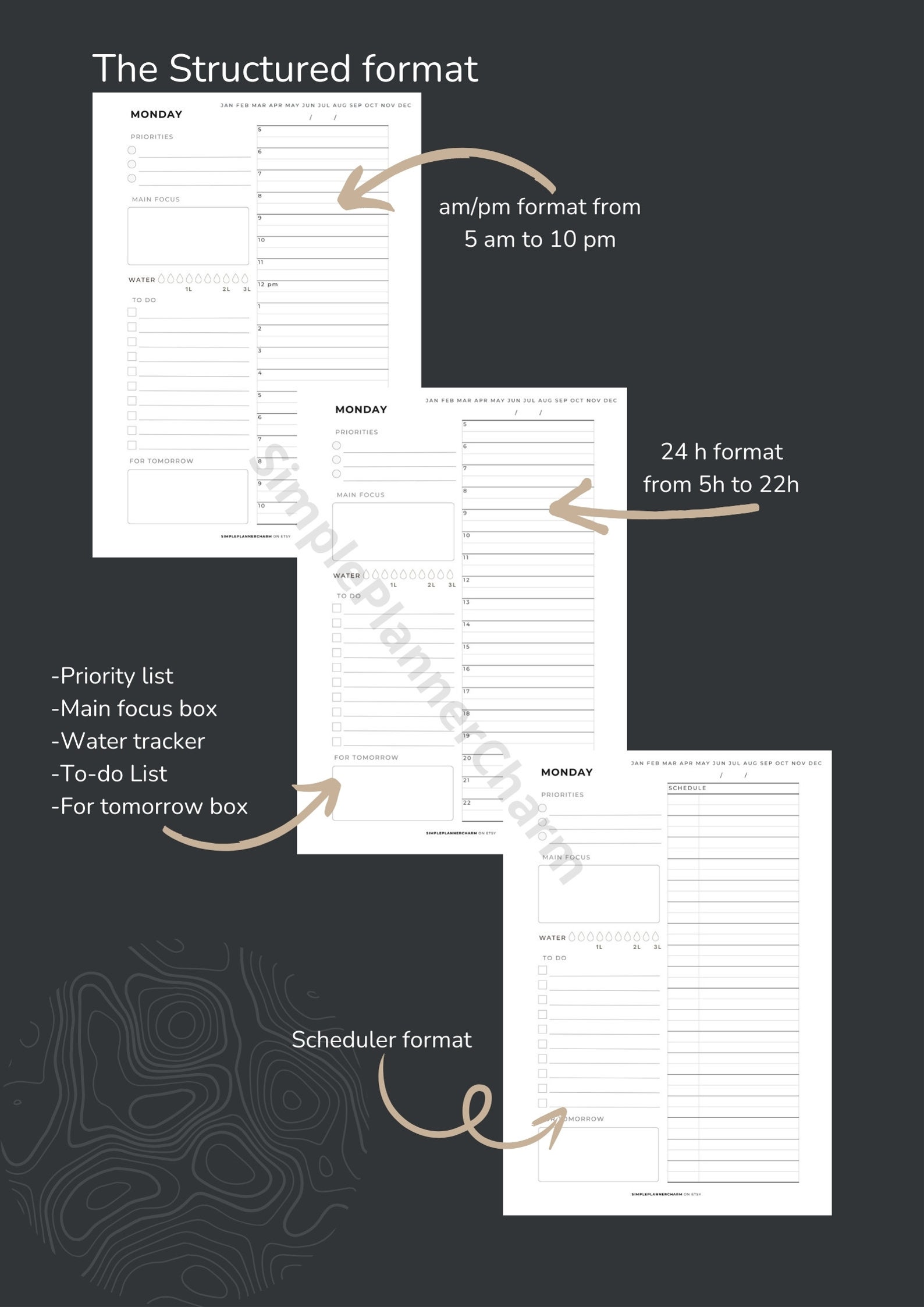 Structured, 7-day Planner, Daily Schedule, Printable Planner, A4 ...