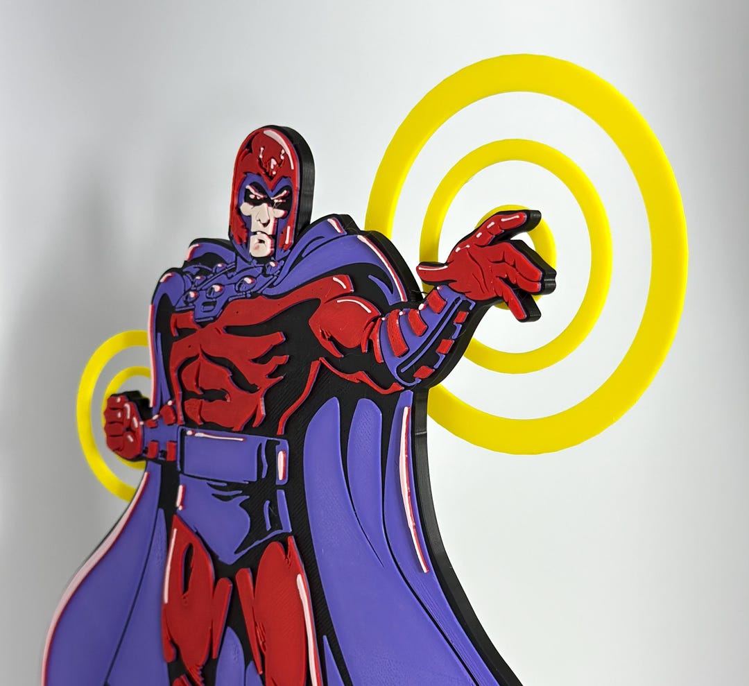 Magneto 3D Artwork and 3D magnetic Logo Display. 14x8 Inches Artwork - Etsy