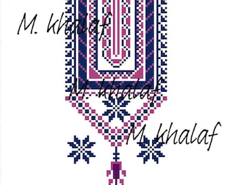 Palestinian Tatreez Thobe Chest Panel Cross Stitch Pattern Instant PDF ...