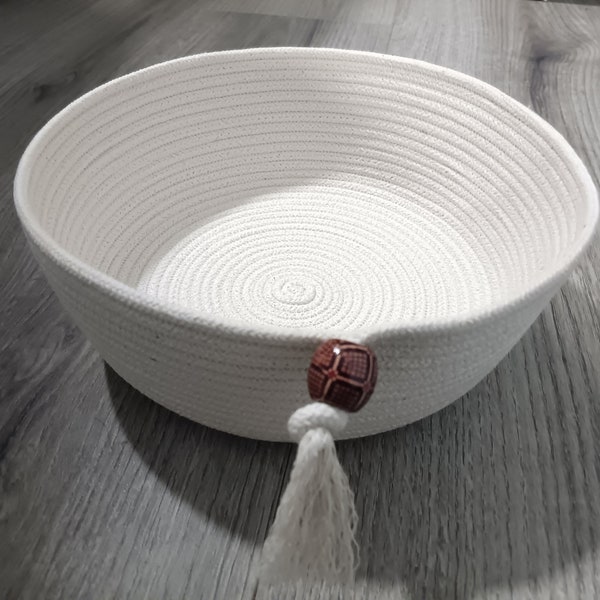 White Cotton Rope Basket - Etsy