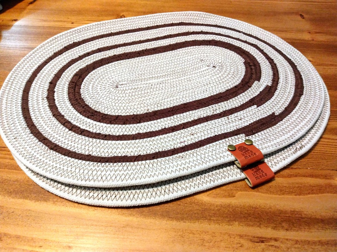 Rope Placemats, Oval, Upcycled, Cotton Rope Placemats, Set of 4 or 6 ...