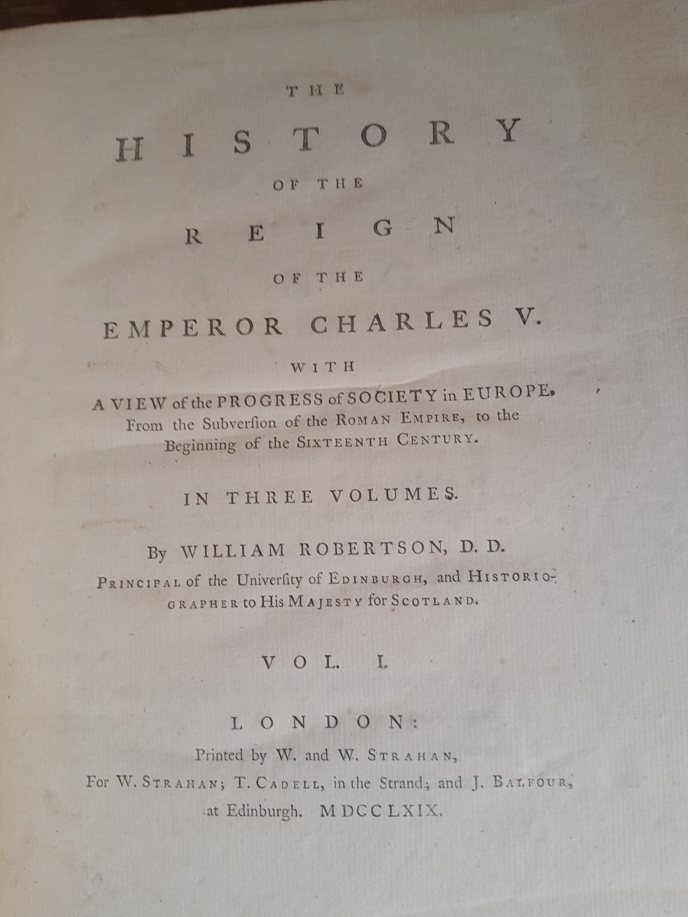 The History of the Reign of the Emperor Charles V by William Robertson ...