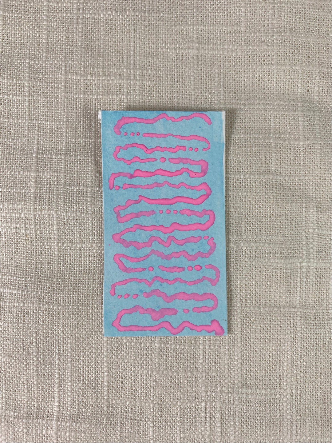 Pink and Blue Neon Sqiggley Lines Original Watercolor - Etsy