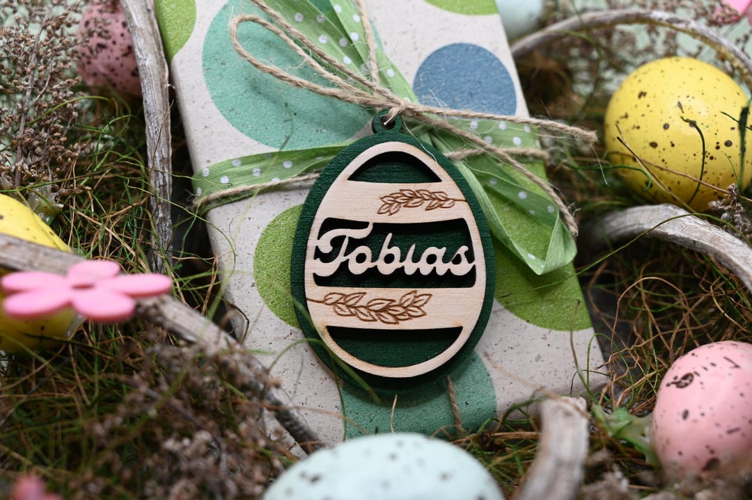 Personalized Easter Egg With Name Made of Wood, Multilayer, Laser Cut ...