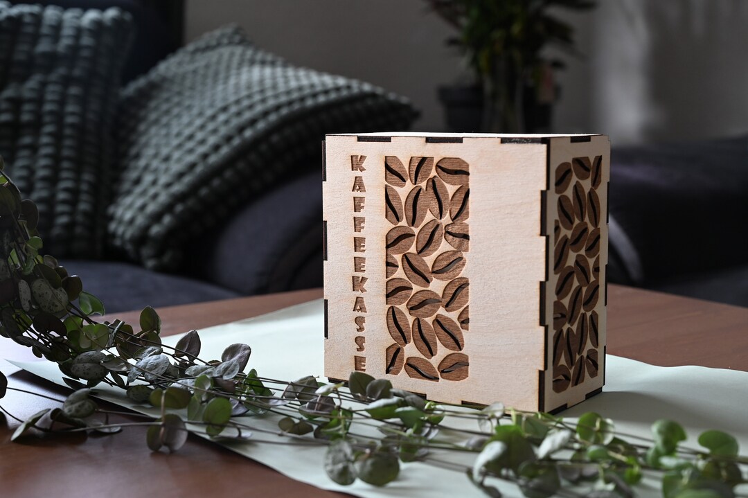 Coffee Fund" Wooden Savings Box – Customizable and Perfect for Coffee ...