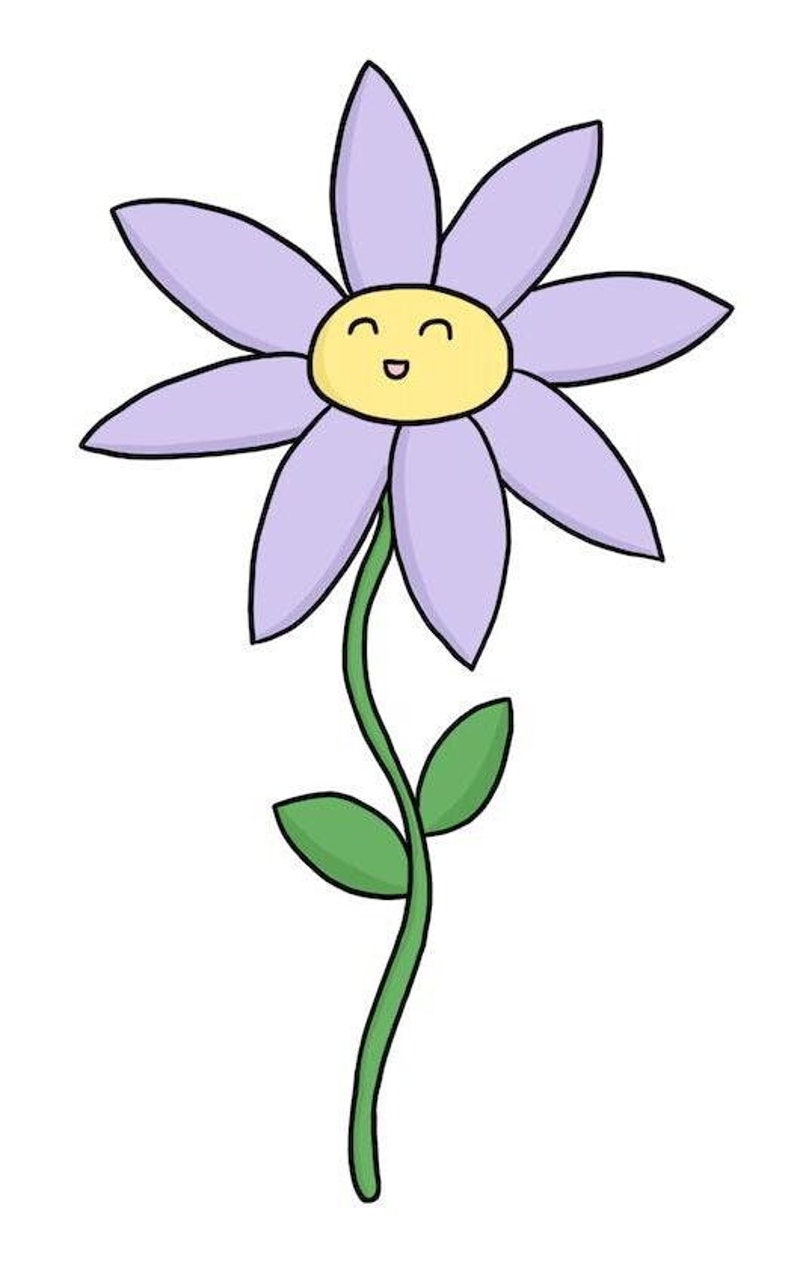 Purple Dancing Flower Sticker - Etsy