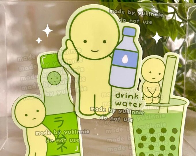 Drink Green Guy Blind Box Stickers, Trinket Stickers, Laptop Journal ...