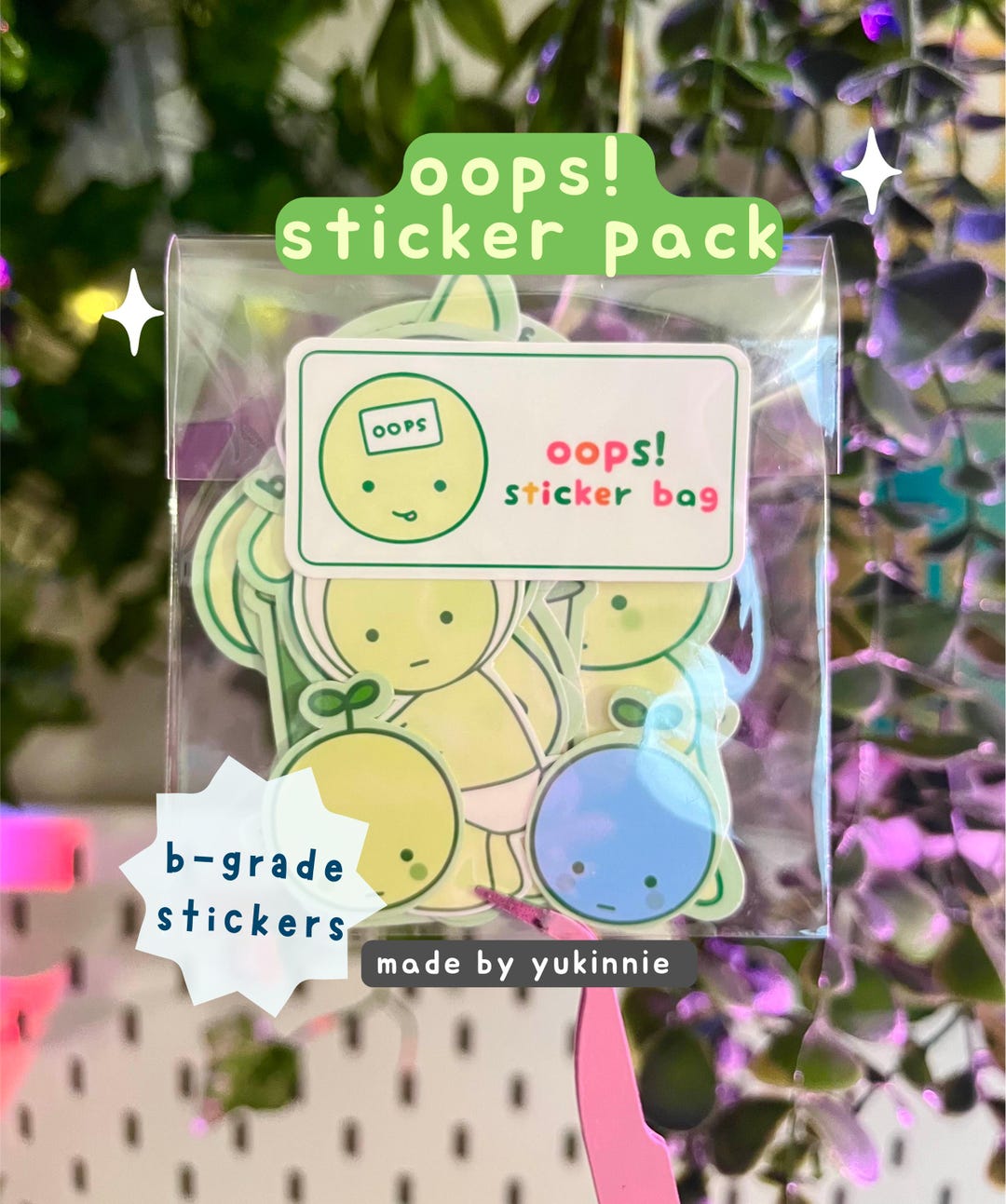 Mystery Green Guy Oops Sticker Grab Bag, Oops Stickers, Stickers Pack ...