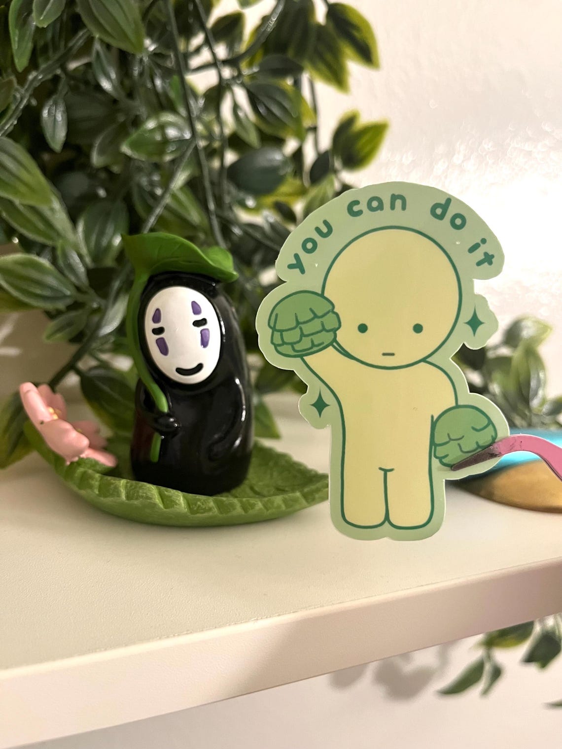 Motivation Green Guy Sticker, You Can Do It Cute Blind Box Vinyl ...
