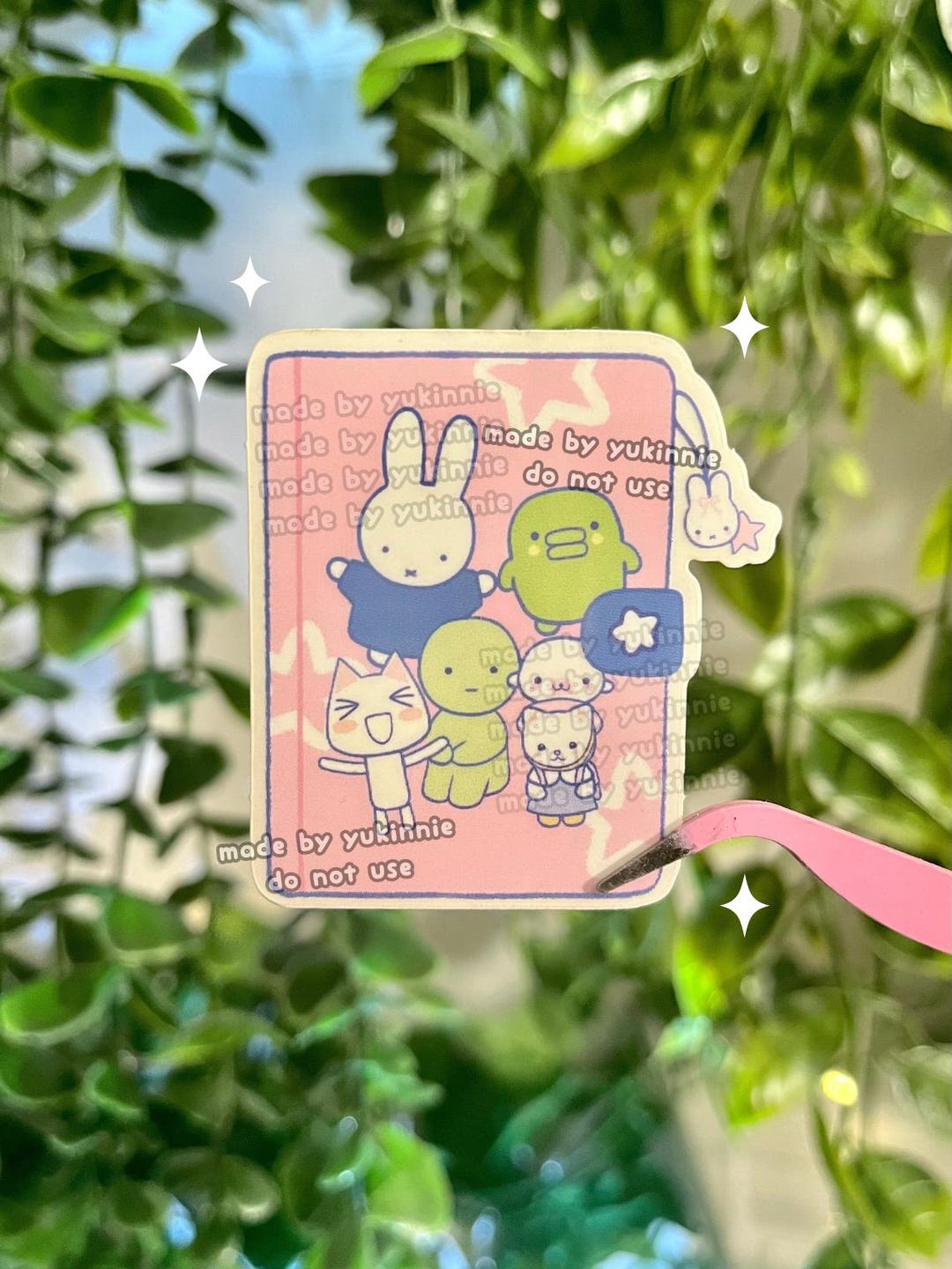 Trinket Journal Bunny Sticker, Cute Silly Sticker, Cute Keychain Diary ...