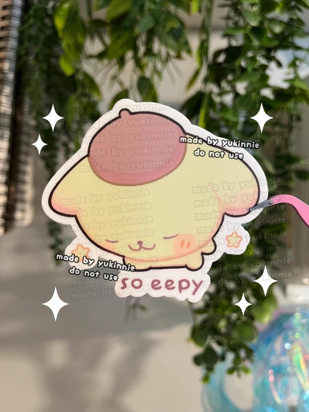 Cute so Eepy Yellow Puppy Sticker, Matte Vinyl Sticker, Silly Laptop ...