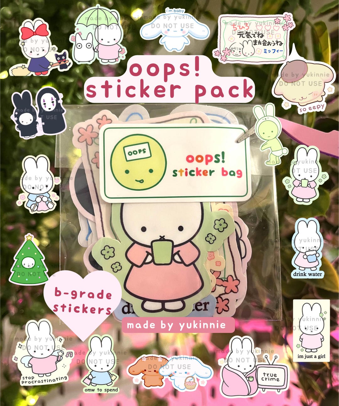 Mystery Cute Bunny Oops Sticker Grab Bag, Oops Stickers, Stickers Pack ...